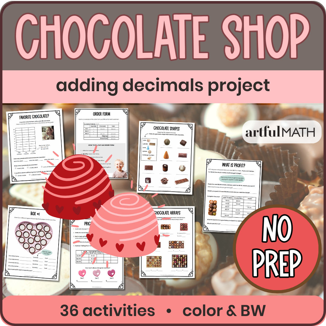 Valentine's Math Project: Chocolate Shop